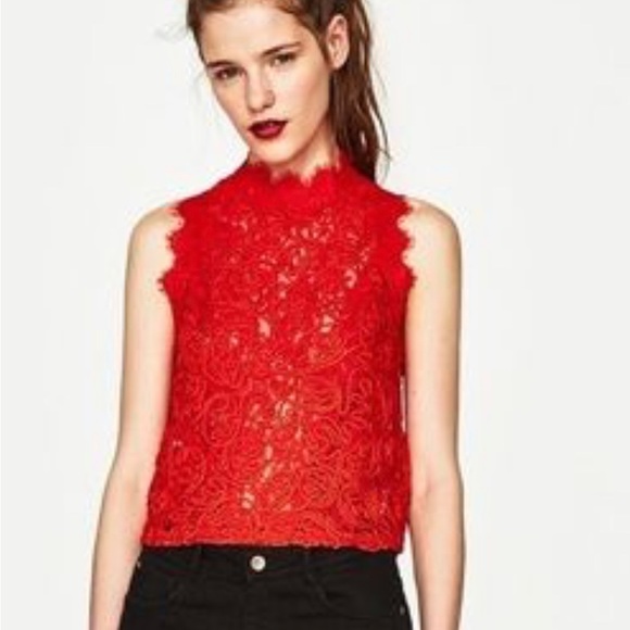 Zara | Tops | Zara Red Top | Poshmark